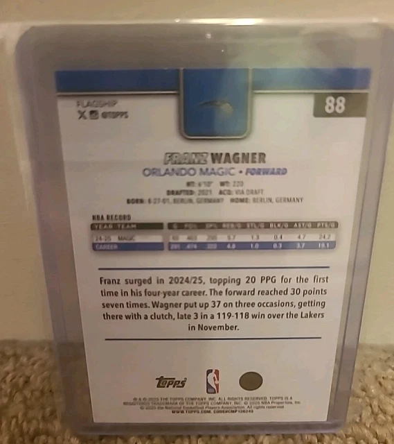 2025-26 TOPPS FRANZ Wagner Team Logo Variation SSP Blue Magic SUPER ...