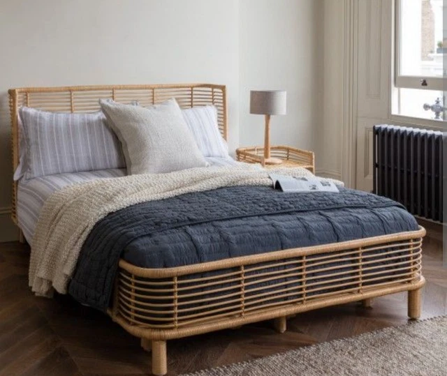HABITAT NADIA RATTAN Bamboo Bed Frame - Light Wood DOUBLE EXCELLENT ...