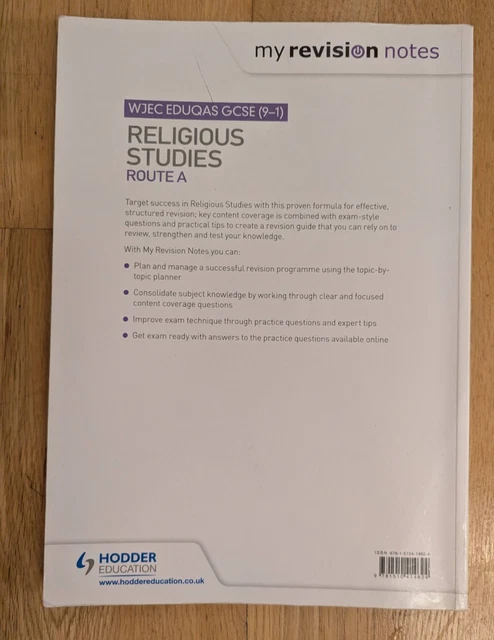 WJEC EDUQAS GCSE 9-1 Religious Studies Route A - My Revision Notes. £3. ...
