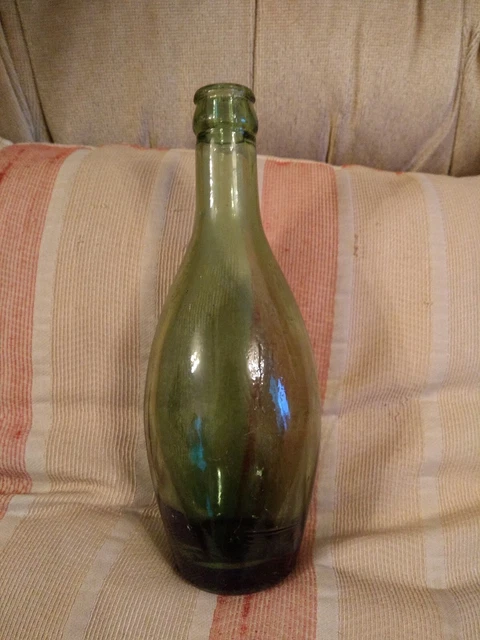 VINTAGE VICTORIAN GLASS Source Perrier Mineral Water Skittle Bottle ...