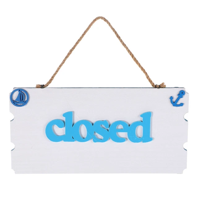 WOODEN OPEN CLOSED Sign Door Handle Welcome Sign Front Door Hanging ...