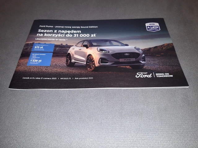2025 2026 FORD PUMA Brochure Prospekt Catalogue POLISH 6 / 2025 £4.99 ...