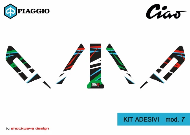 PIAGGIO CIAO TUNING stikers adesivo para telaio moped decalcomania ...