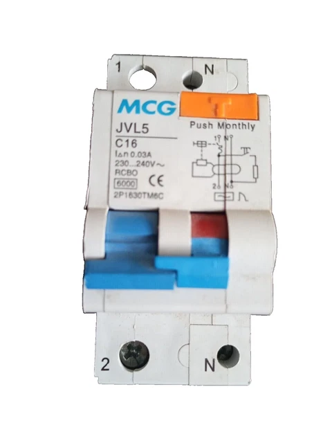 MCG JVL5 16A 30mA Type C RCD C16 2 DOUBLE POLE 2P1630TMBC £35.99 ...