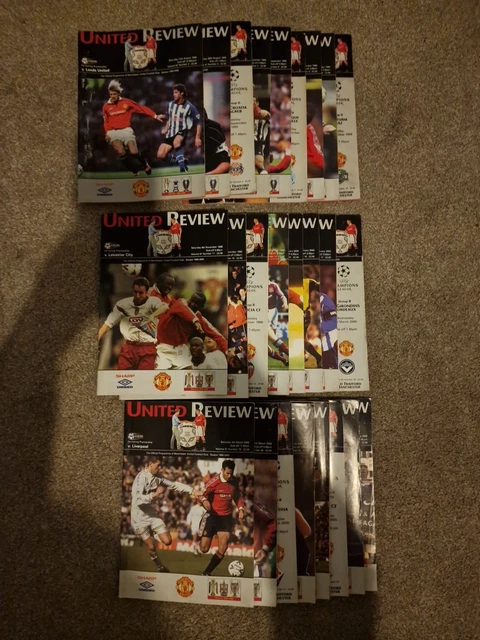 25 X MANCHESTER United Programmes Season 1999/2000 Volume 61 £5.92 ...