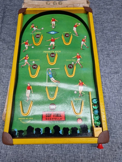 KAY CUP FINAL Bagatelle Wooden Table Top Game Toy Vintage Rare With ...