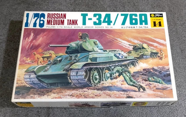 FUJIMI 1:76 T34 76A Plastic Model Military Russian Medium Tank Kit WA14 ...