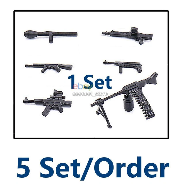 MOC MILITARY WEAPON WWII Submachine Gun Rifle Building Blocks Mini Toy ...