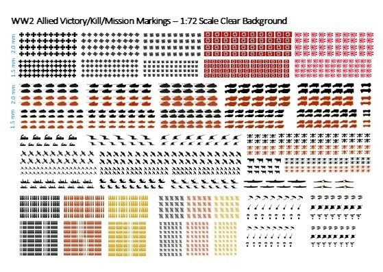1:72 WW2 ALLIED Aircraft Victory, Kill & Mission Decals £6.00 - PicClick UK