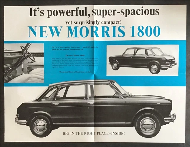 MORRIS 1800 CAR Sales Brochure FEB 1966 #6600/A £14.99 - PicClick UK