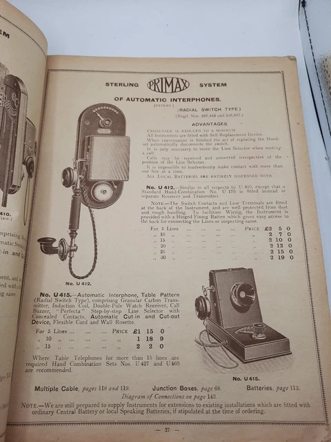 TELEPHONE CATALOGUE 1920S -30s Poor Condition Vintage £85.00 - PicClick UK