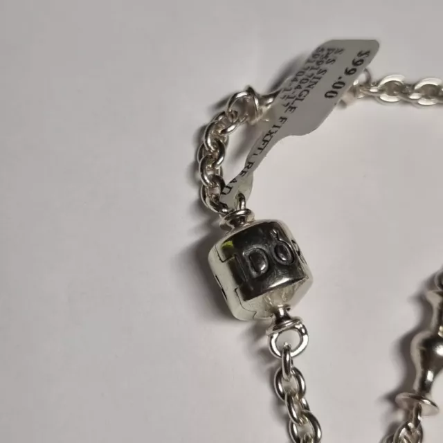 GENUINE PANDORA STERLING Silver 5 Clip Station Bracelet 591704 - 17 cm ...