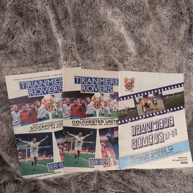 3 VINTAGE 87 88 Tranmere Rovers programmes £1.00 - PicClick UK