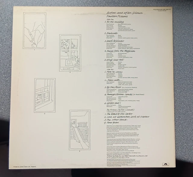 LP BRIAN ENO - Before and after Science. UK Polydor 1977 ( No prints ...