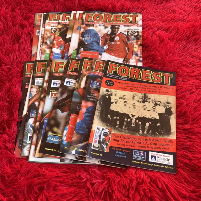 NOTTINGHAM FOREST HOME Programmes 1997-1998 Complete Season £9.03 ...