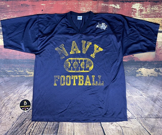 70S 80S VINTAGE US NAVY USNA NAVAL ACADEMY FOOTBALL Mesh JERSEY Shirt ...