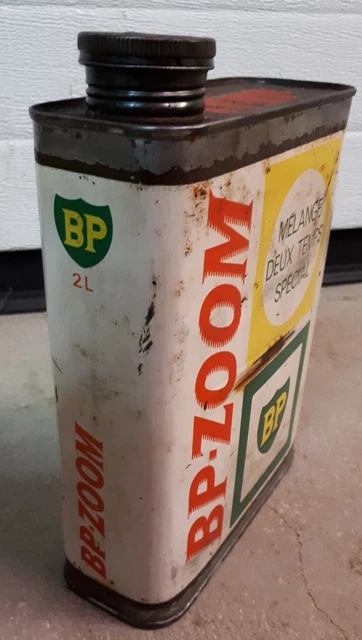 ANCIEN BIDON D'HUILE BP ZOOM 2 Temps Oil France Vintage oil can vieux ...