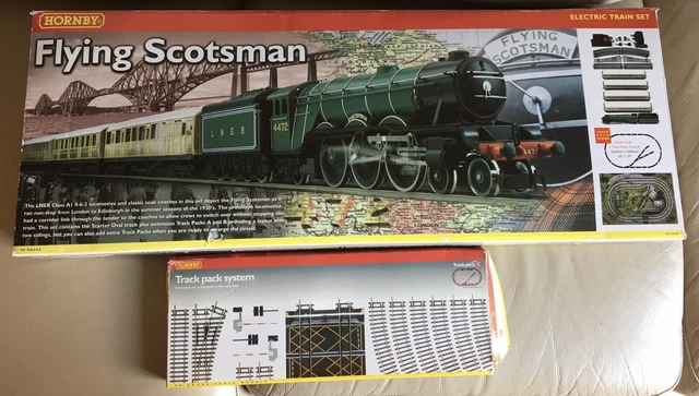 HORNBY FLYING SCOTSMAN Electric Train Set R1039 And Track Pack System R8018 £68.00 - PicClick UK