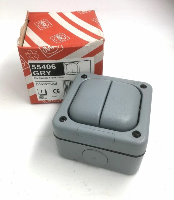 MK MASTERSEAL 55406 GRY Double 2g Switch Transmitter Outdoor Switch £29 ...