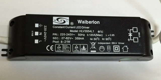 WAIBERLON HBL CONSTANT Current LED Driver HLV3554L1 350mA 8-21W 27-62V ...
