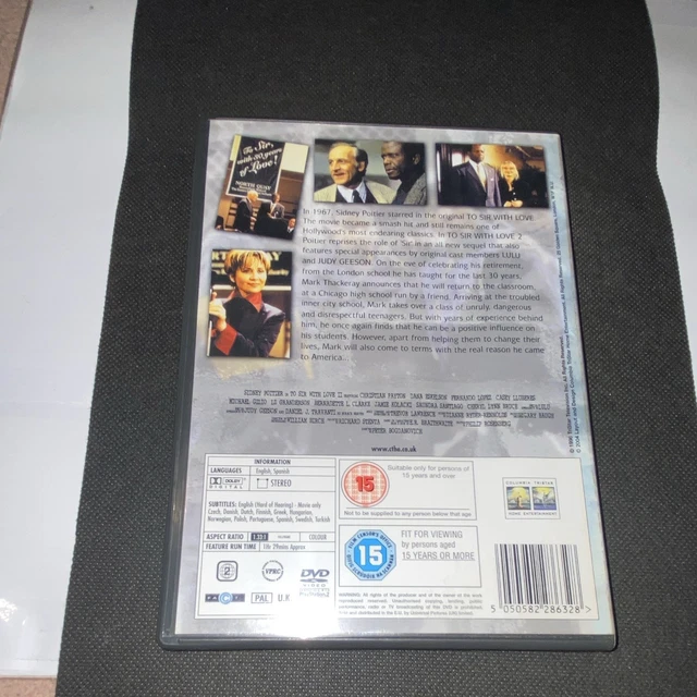 COLUMBIA TRISTAR TO Sir, With Love 2 DVD 15 Sidney Poitier PAL R2 Subs ...