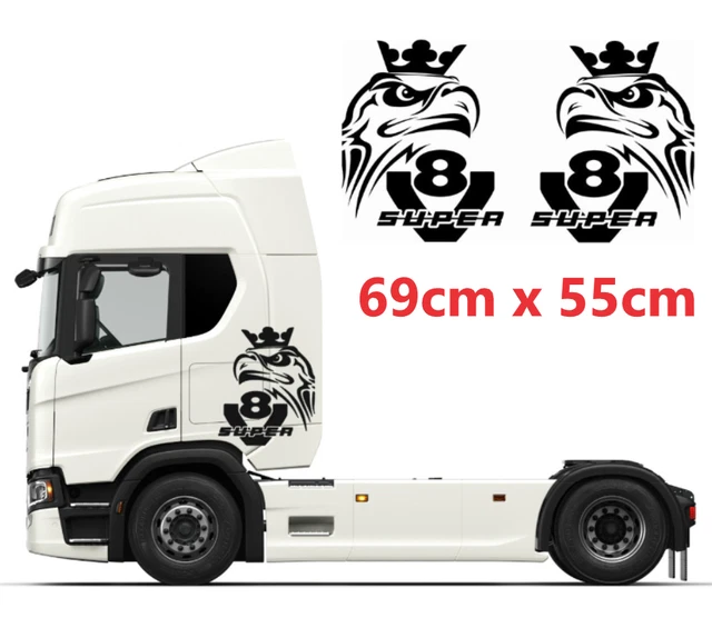 SCANIA V8 SUPER Truck Stickers Scania Truck Cab Window Stickers pair £9 ...