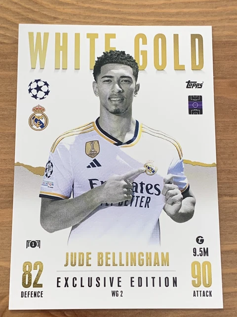 TOPPS MATCH ATTAX 2024 Jude Bellingham White Gold Exclusive Edition ...