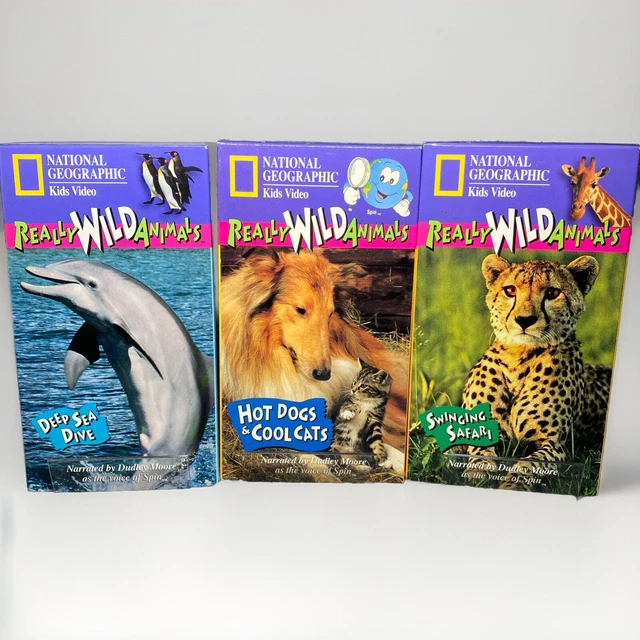 NATIONAL GEOGRAPHIC KIDS Really Wild Animals VHS Lot 3 Safari Cats Dogs Dolphins £23.59 ...