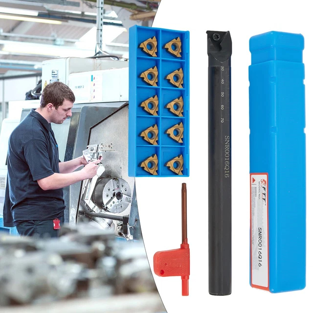 OUTIL DE TOURNAGE de filetage interne de tour CNC précis avec 10 pièces insert EUR 38,96 ...