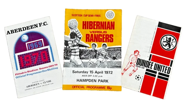 BUNDLE OF THREE vintage early 1970's Scottish football programmes £1.13 ...
