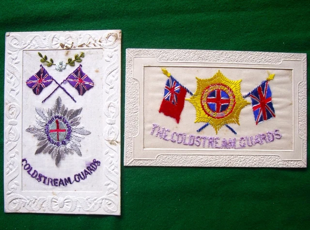 2 X WW1 Military Embroidered Silk Postcards COLDSTREAM GUARDS Regiment Crest £0.99 - PicClick UK