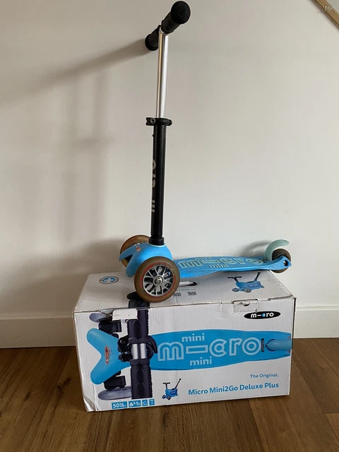 MINI MICRO 3IN1 Deluxe Push Along Scooter - blue £14.90 - PicClick UK