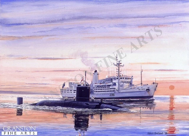 ROYAL NAVY SUBMARINE HMS Renown naval art print RFA Fort Austin EUR 50 ...