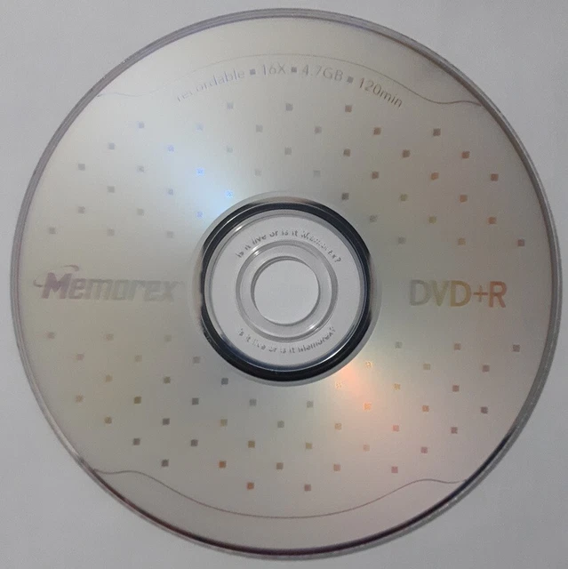 BLANK MEMOREX DVD+R - 16x - 4.7 GB - 120min - 10 Single Blank Discs $12 ...
