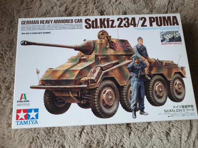 TAMIYA PUMA GERMAN Heavy Armoured Car Sd.Kfz.234/2 1/35 Scale ITEM ...