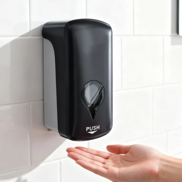 NEW MANUAL DISPENSER 500ml Capacity Big Push Button Wall Mount Liquid ...