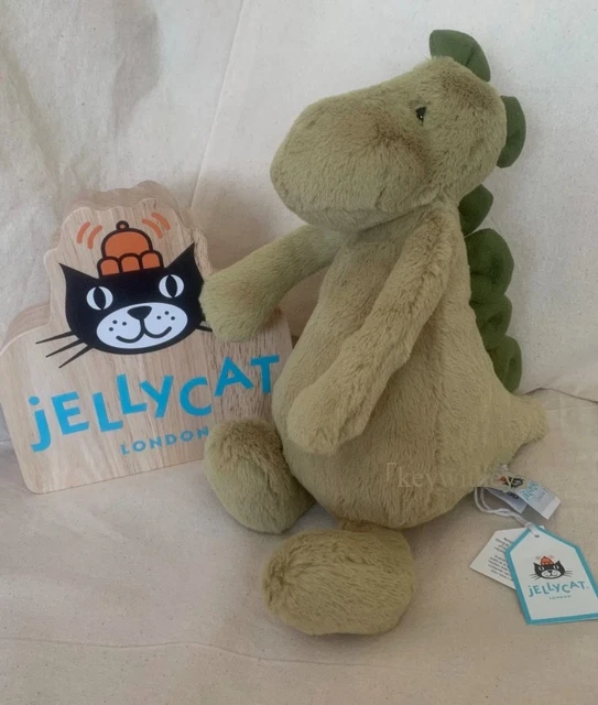 JELLYCAT BASHFUL DINO 23cm Green Plush–BNWT,Dust Bag,Perfect Kids ...