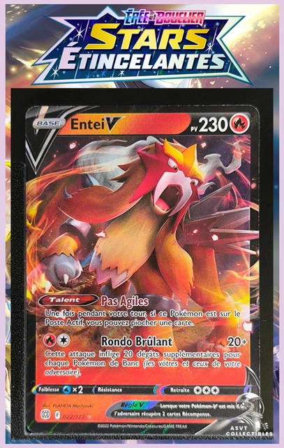 CARTE POKÉMON ENTEI V 022/172 EB09 Stars Etincelantes Epee Bouclier EB9 ...