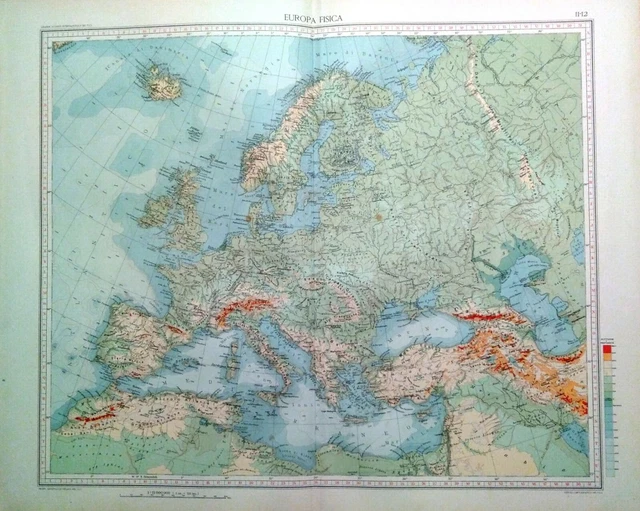 CARTA GEOGRAFICA ANTICA EUROPA EUROPE 1929 Old Antique map EUR 32,00 ...
