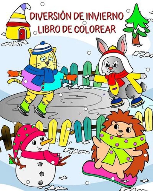 DIVERSIN DE INVIERNO Libro de Colorear: Lindos animales listos para ...