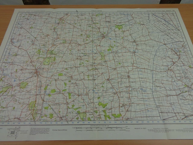 WW2 WAR OFFICE Map "GRANTHAM" (Home Guard, Army, Civil Defence) £12.50 ...