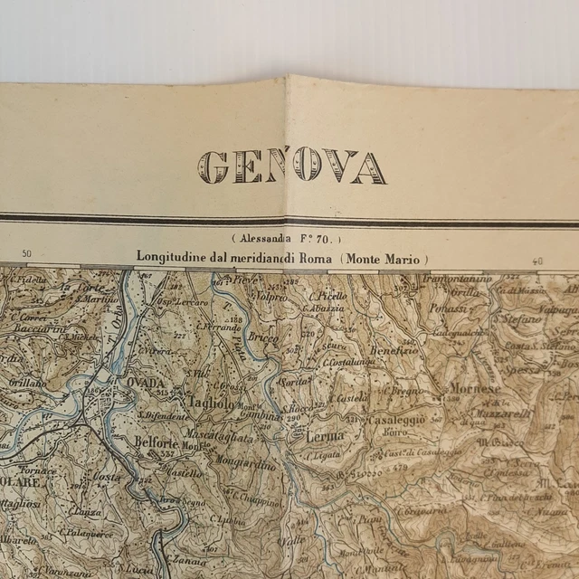 CARTINA GEOGRAFICA, CARTINA militare - Genova - Liguria - Italia 1925 ...