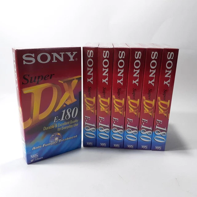 7 X NEW Blank VHS Video Tapes SONY SUPER DX E180 -3 Hours Each ...