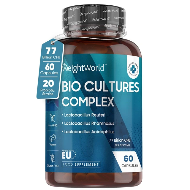 BIO CULTURES COMPLEX Probiotics and Prebiotics - 77 Billion CFU - 20 ...