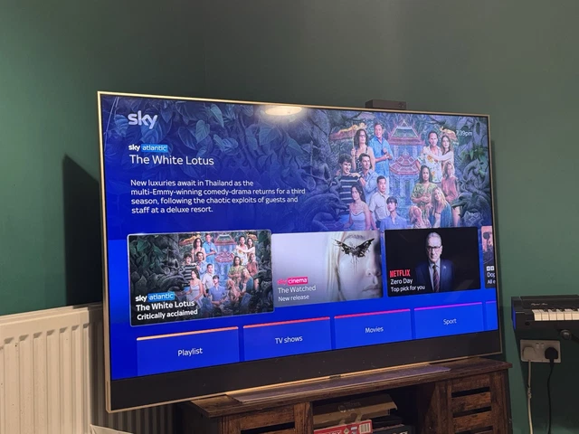 SKY GLASS 65& 4K QLED Smart TV Pink Working Well Sky Q Plus Remote £400 ...