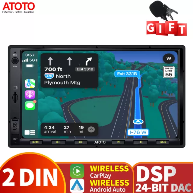 ATOTO F7 AUTORADIO doppia 2Din 7" stereo Wireless Apple CarPlay&Android ...