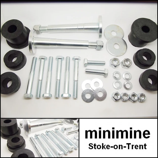 CLASSIC MINI LATE Rear Subframe Fitting Mounting Kit INC. Rubber Bushes ...