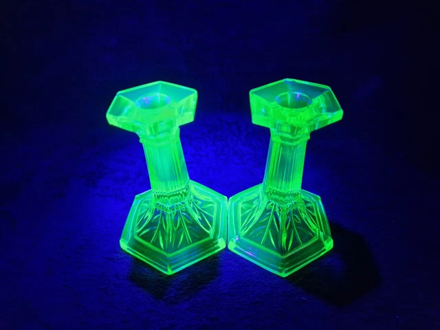 SOWERBY &THE COUNTY& Glass Trinket Set 2522 6x Piece Uranium Green From ...