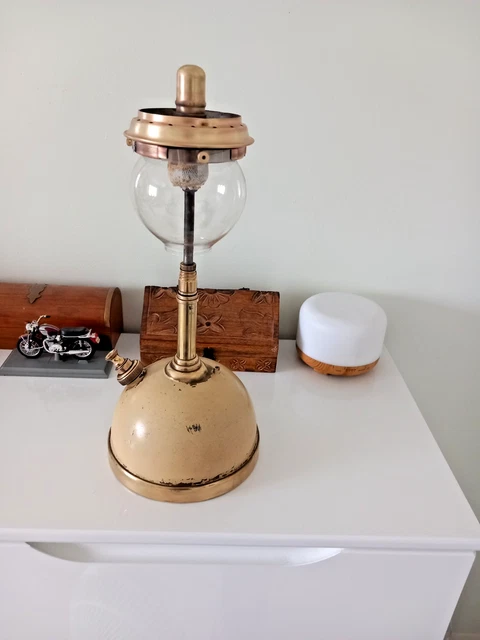 WORKING VINTAGE TILLEY Table Lamp New Seals, Paraffin Oil Kerosene ...