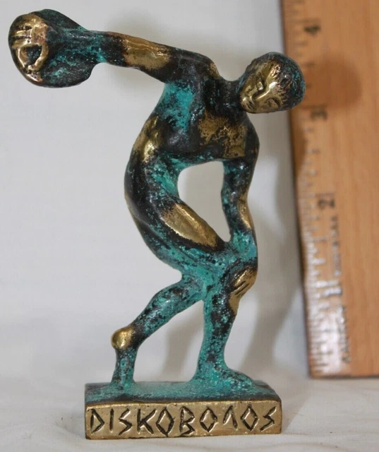 ANCIENT GREEK BRONZE Museum Statue Replica of Discus Thrower of Myron ...